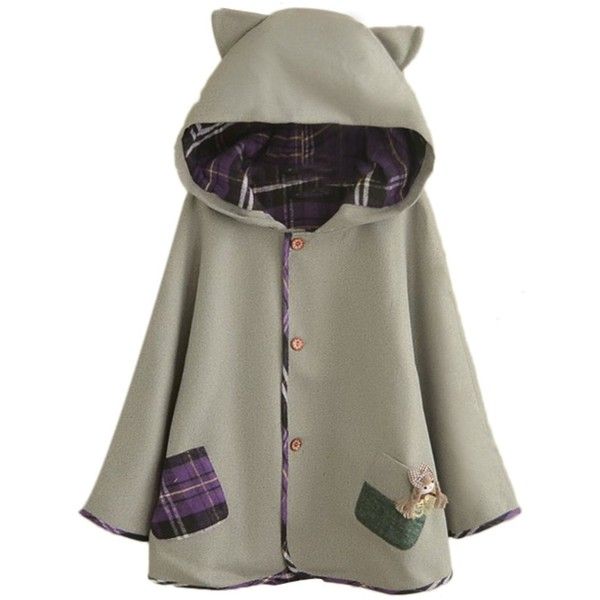 Aza Boutique Girl's Cute Button Down Tweed Cat Cape | ThatSweetGift