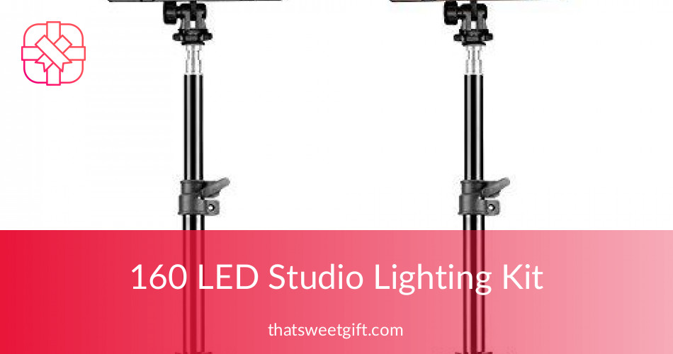 160 LED Studio Lighting Kit With 2 Filters Included | ThatSweetGift.com