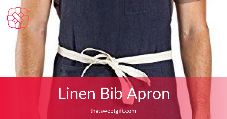 Stylish Linen Bib Apron w/ Adjustable Pockets | ThatSweetGift