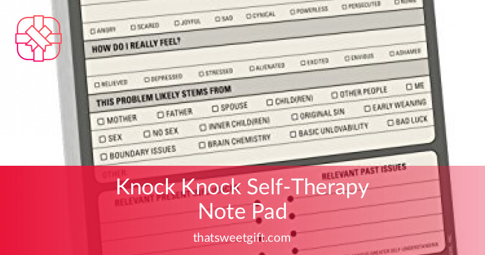 Knock Knock Self-Therapy Note Pad: Relieve Stress | ThatSweetGift