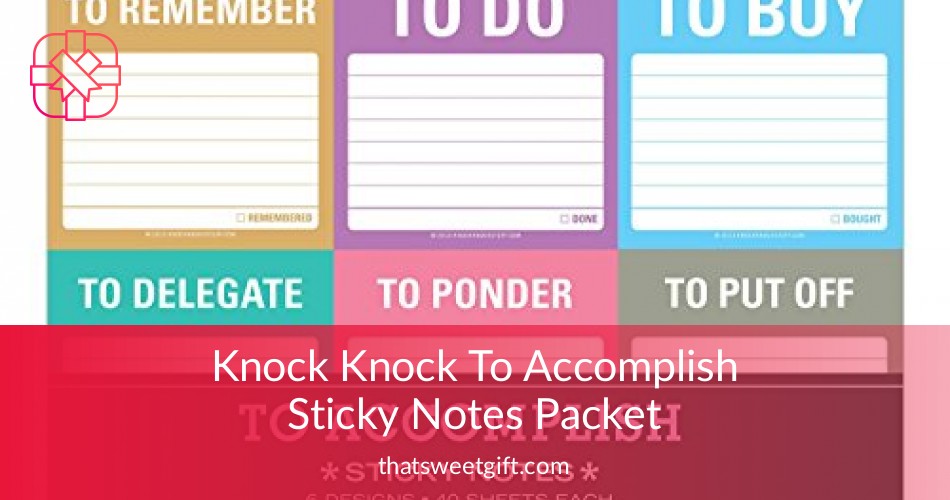 Knock Knock 'To Accomplish' Sticky Notes Packet | ThatSweetGift