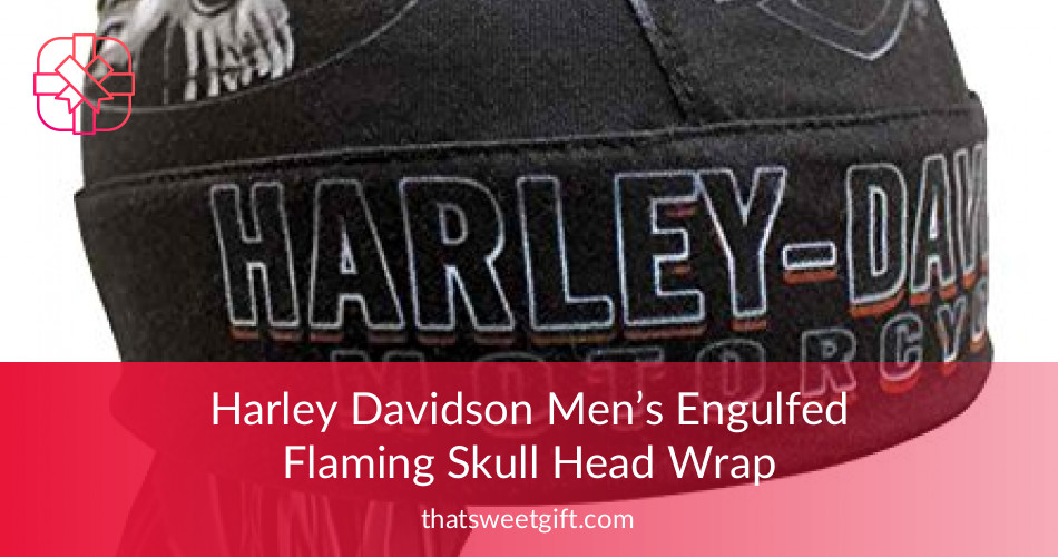 Harley Davidson Men’s Engulfed Flaming Skull Head Wrap | ThatSweetGift