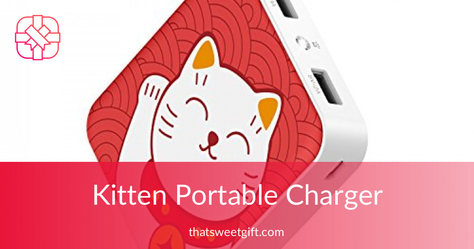 Portable Charger With Beautiful Kitten Design | ThatSweetGift