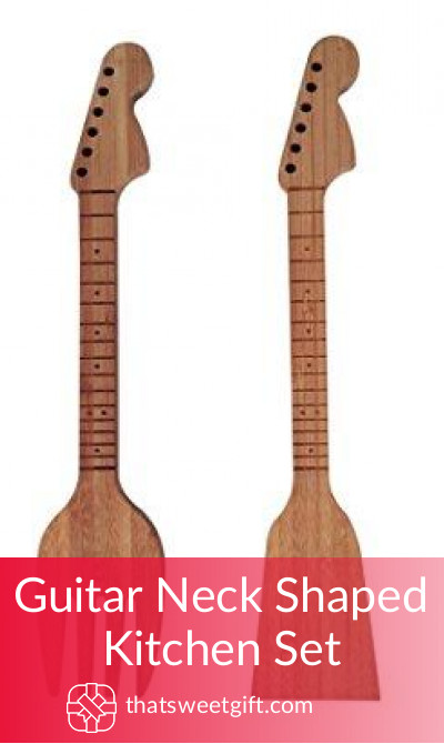 Guitar Neck Shaped Kitchen Set Made of Bamboo | ThatSweetGift
