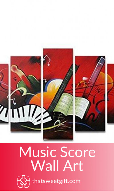 Hand-Painted Music Score Color Wall Art Canvases | ThatSweetGift