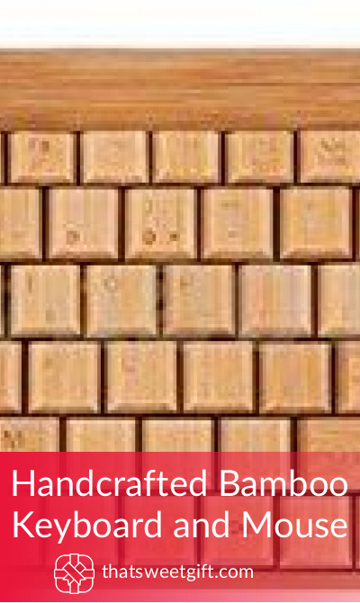 Handcrafted Natural Bamboo Keyboard & Mouse | ThatSweetGift
