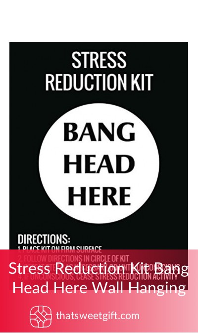 Stress Reduction Kit Bang Head Here Wall Hanging | Thatsweetgift