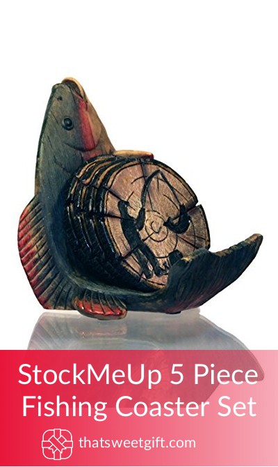 StockMeUp 5 Piece Fishing Themed Coaster Set | ThatSweetGift